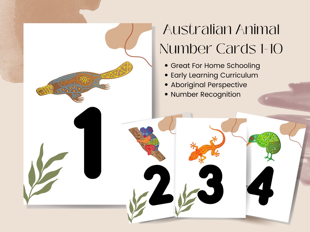PRINTABLE Australian Animal Number Cards 1-10 Childcare - Etsy Australia