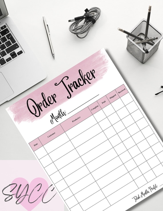 Order Tracker PRINTABLE PDF Sales Tracker Small Business - Etsy