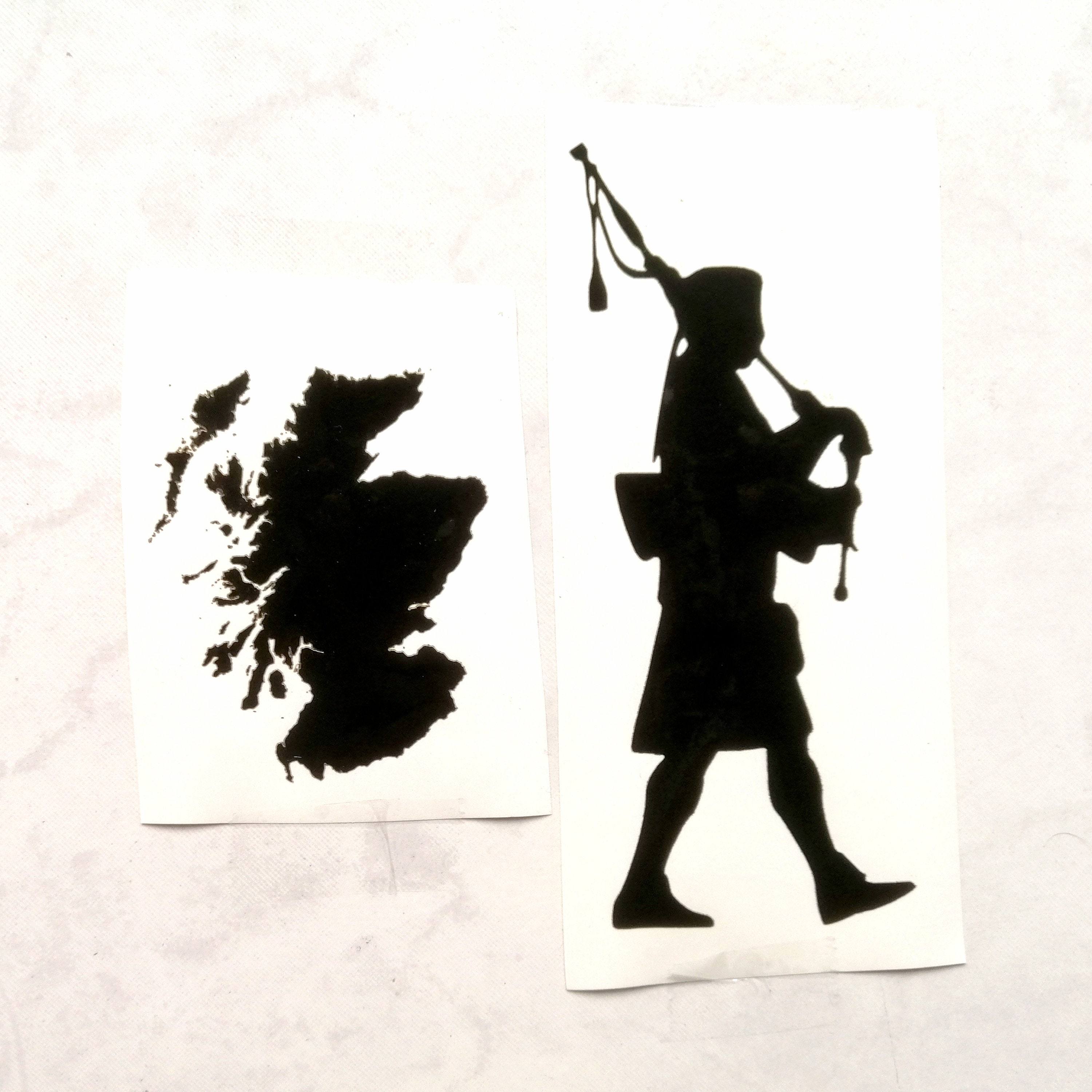 Scotland Map / Bagpiper Car Sticker Black - Etsy