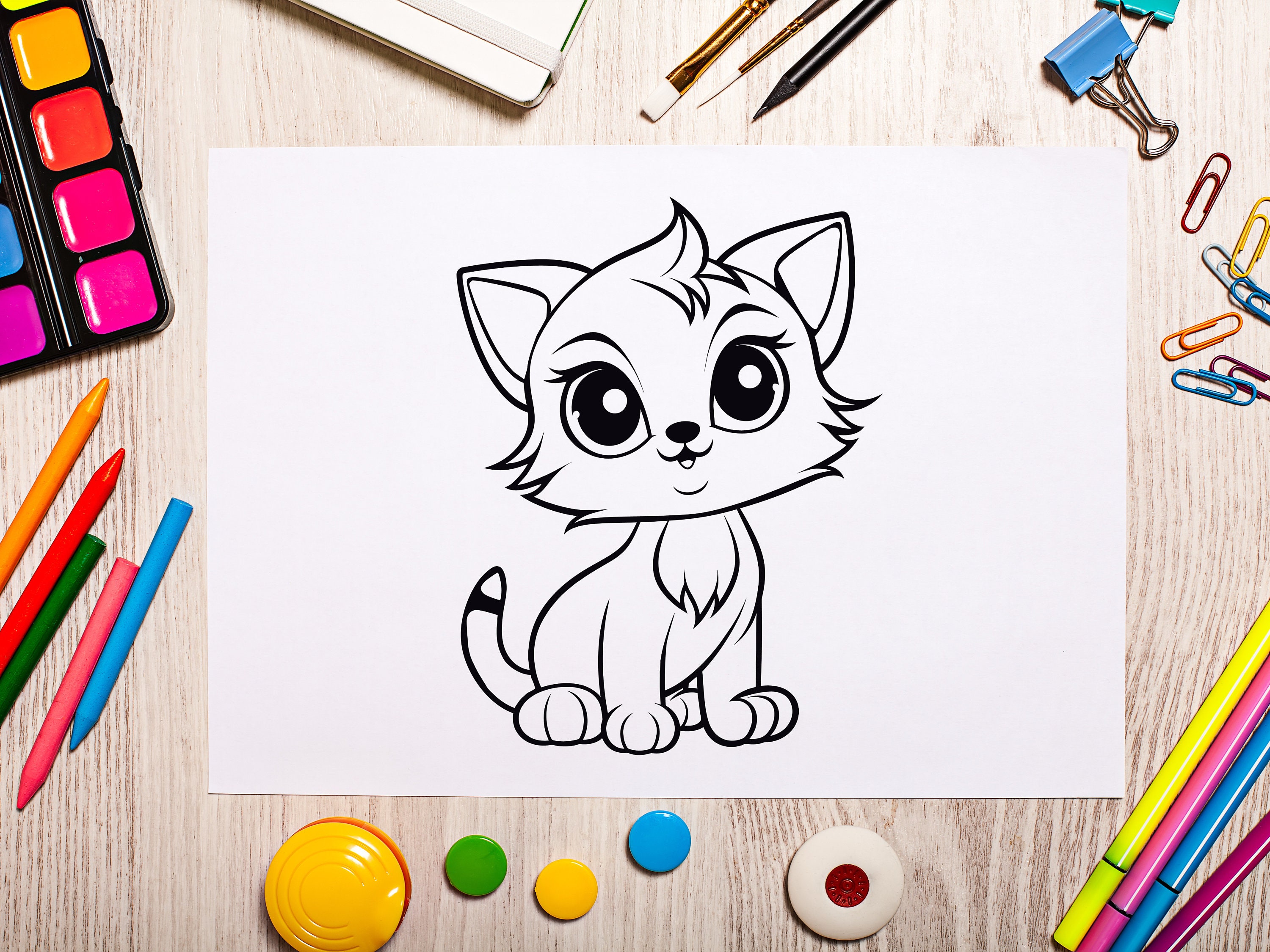 Cat Coloring Pages,educational Coloring Worksheet, Learning Through Art ...