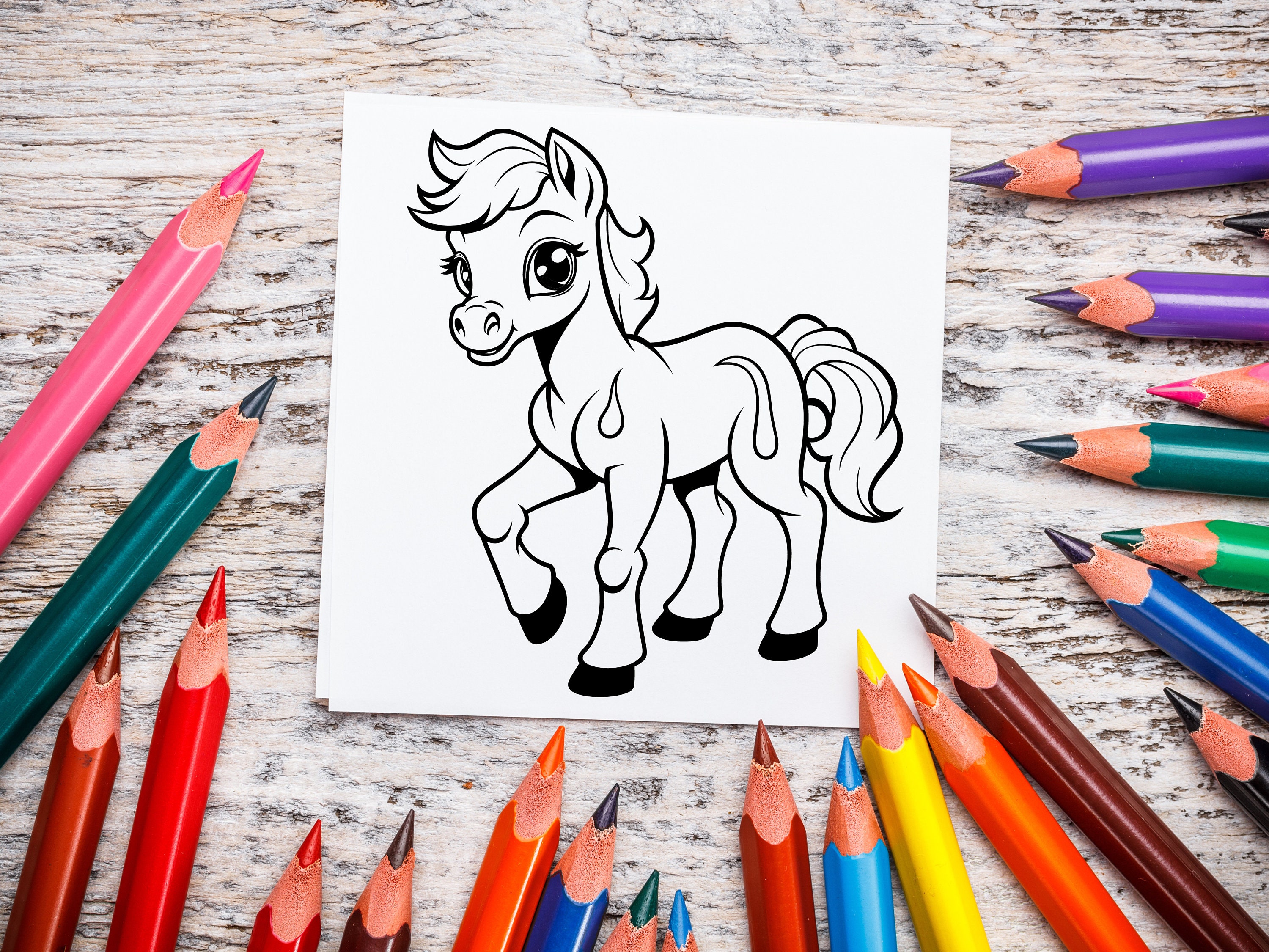 Horse Coloring Pages, Educational Coloring Worksheet, Learning Through ...