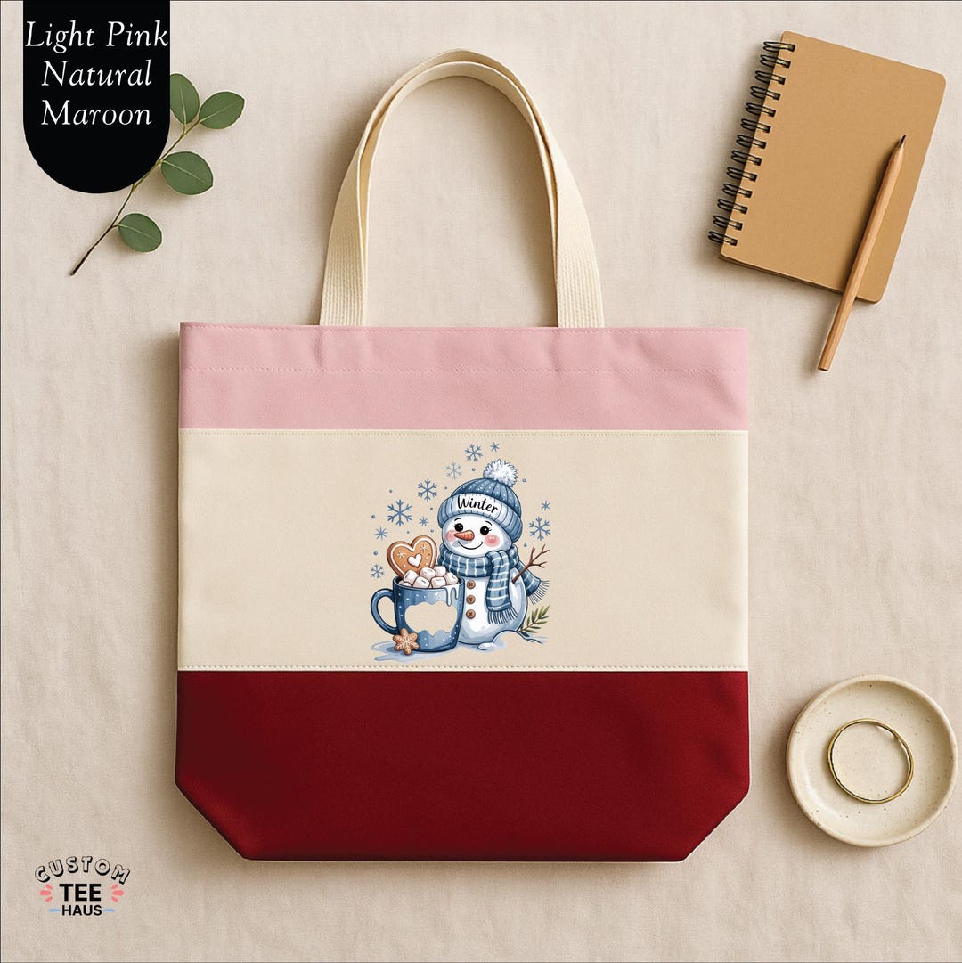 Winter Snowman Tote Bag, Winter Snowman, Winter Tote, Winter Tote Bag ...