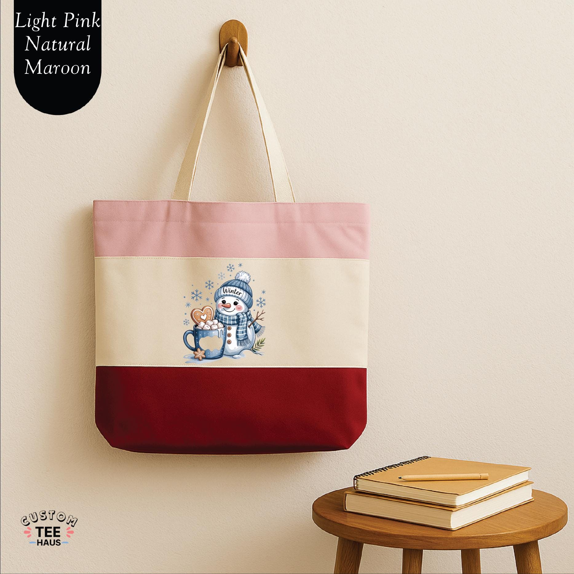 Winter Snowman Tote Bag, Winter Snowman, Winter Tote, Winter Tote Bag ...