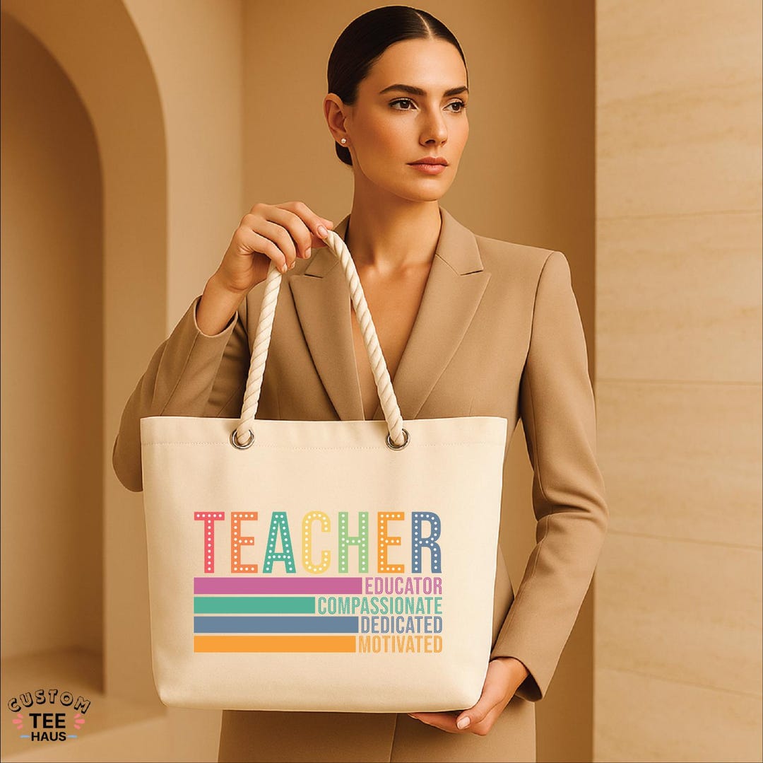 Teacher Tote Bag, Teacher Book Bag, Back to School Gift, Music Teacher ...