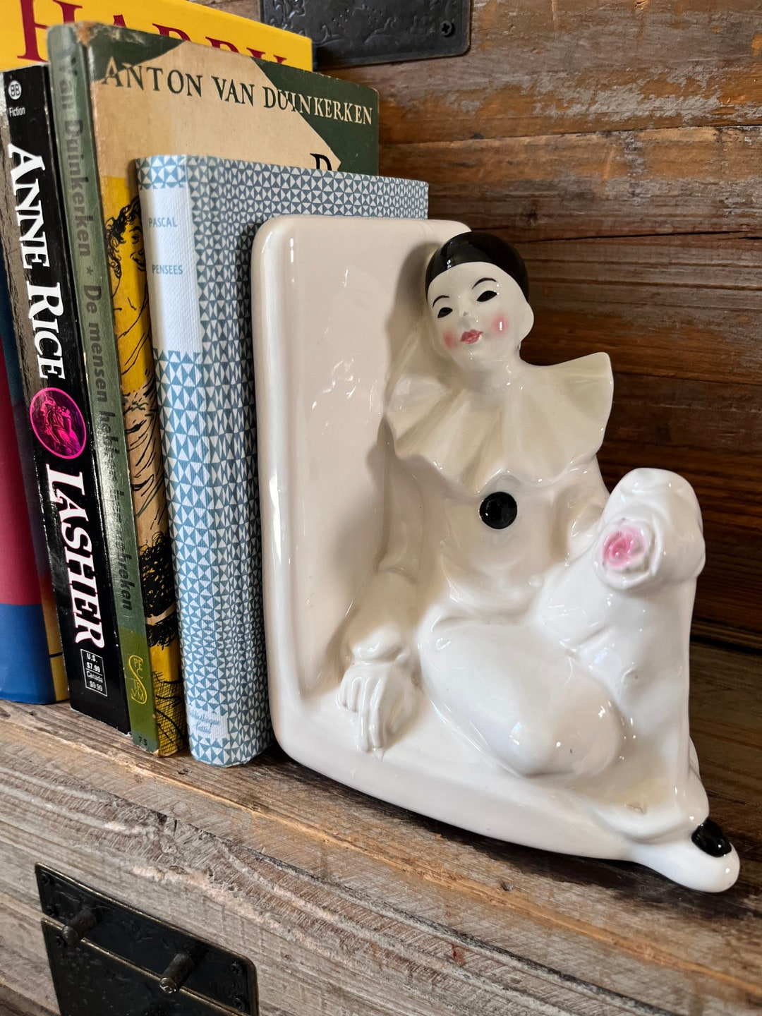 Mooie Franse Vintage Piero Clown Boekensteunen 2 (paar) in Goede Staat ...