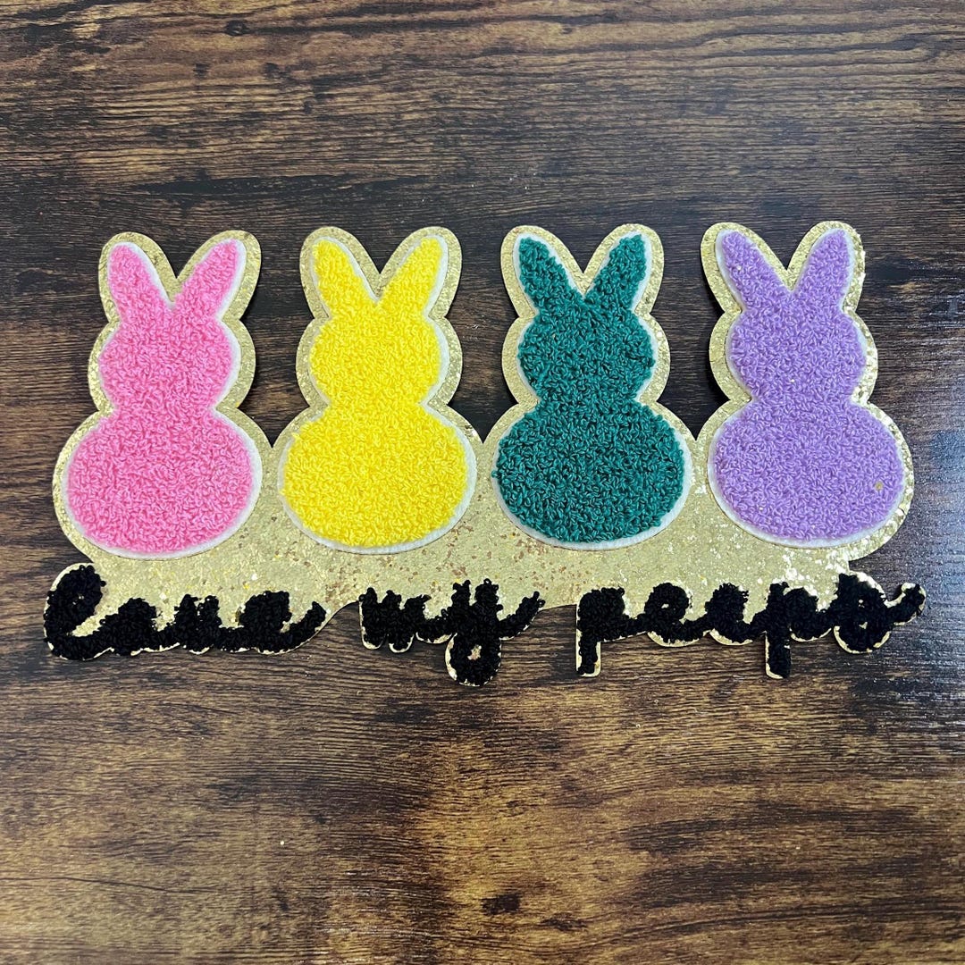 Easter Love My Peeps Chenille Patch, Easter Chenille Patch, Love My Peeps Patch, Chenille Patch ...