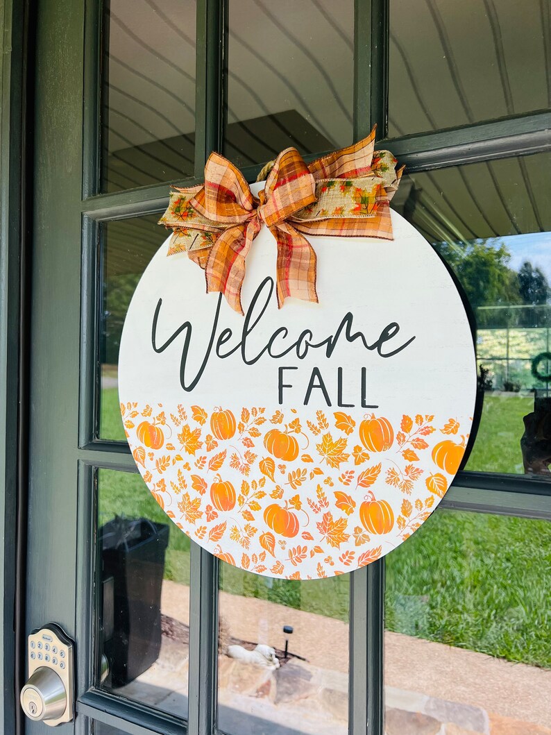 Welcome Fall Door Sign Fall Door Sign Welcome Sign Fall - Etsy
