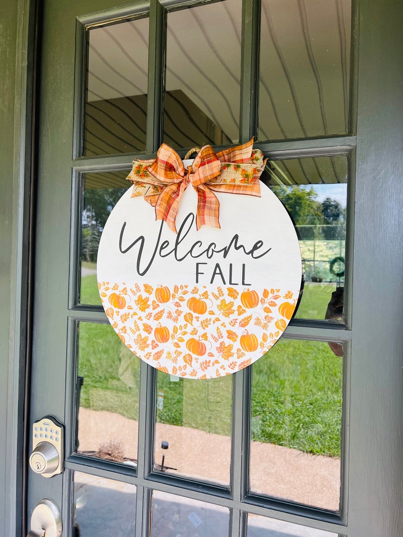 Welcome Fall Door Sign Fall Door Sign Welcome Sign Fall - Etsy