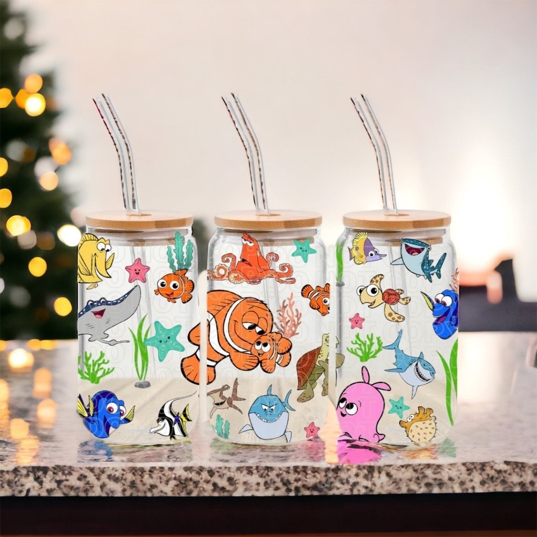 Finding Nemo Glass Cup, Disneys Finding Nemo Cup, Finding Nemo Tumbler ...