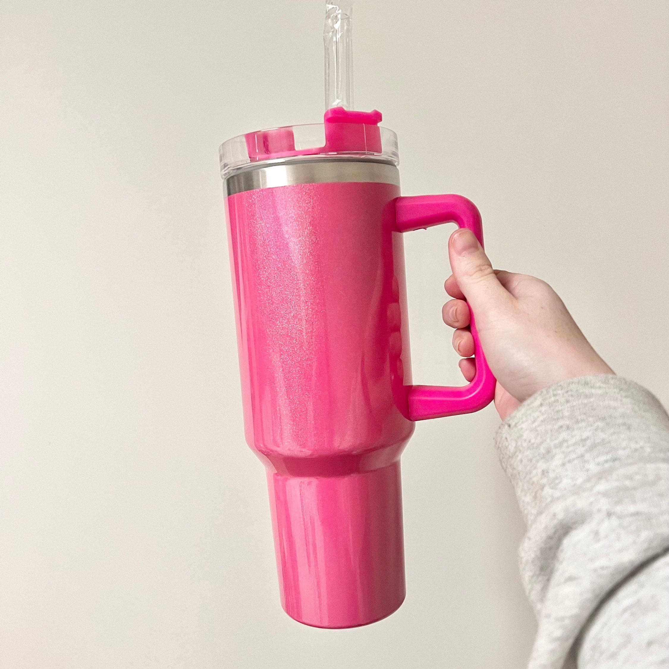 Pink Sparkle Tumbler, Hot Pink Tumbler, 40oz Tumbler, Womens Tumbler ...