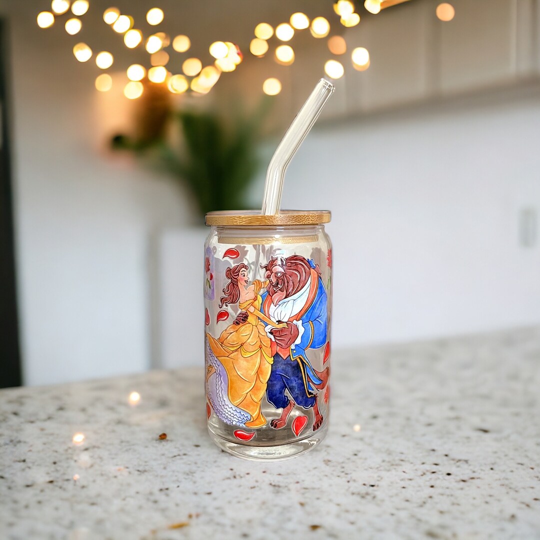 Beauty and the Beast Glass Cup, Disneys Beauty and the Beast Cup ...