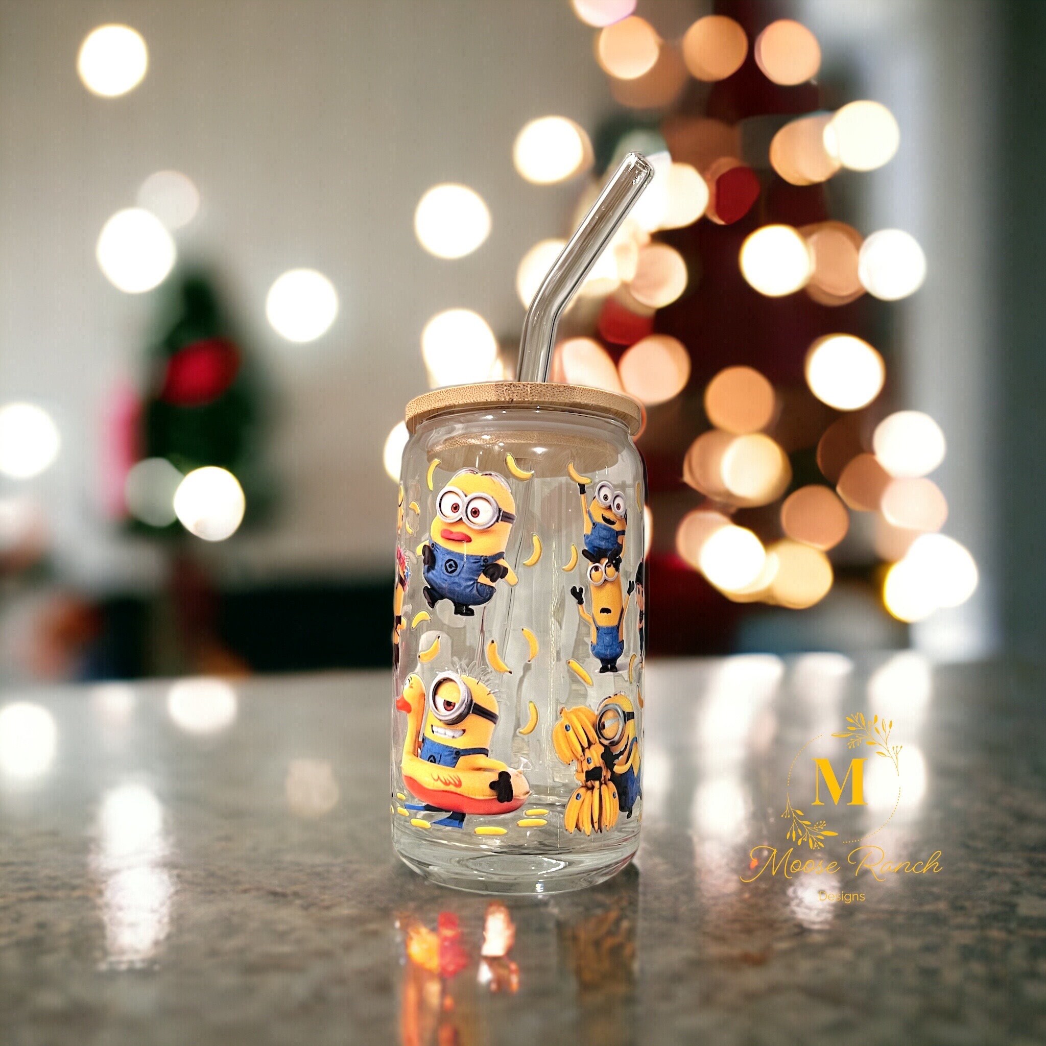 Minions Glass Cup, Minions Cup, Despicable Me Tumbler, Iced Coffee Cup ...