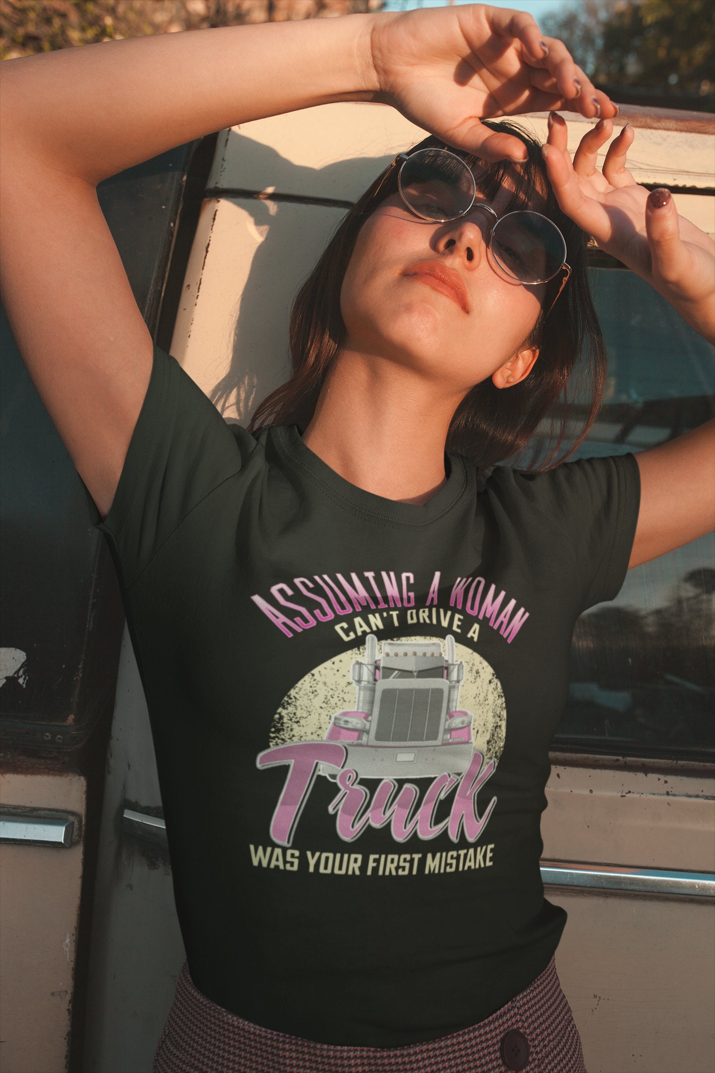 Woman Truck Driver Female Trucker T-shirt - Short-sleeve Unisex Tee - Etsy