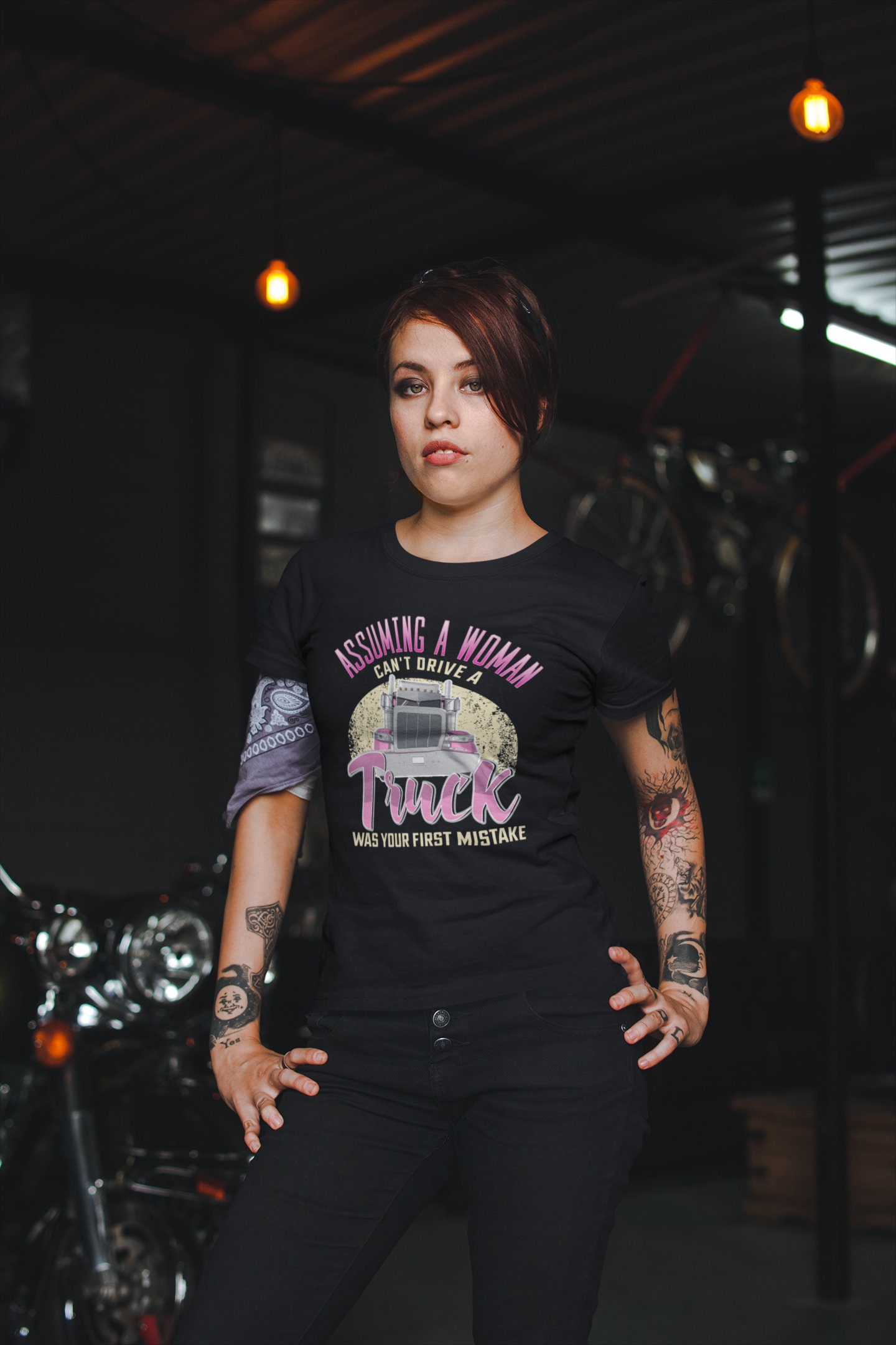 Woman Truck Driver Female Trucker T-shirt - Short-sleeve Unisex Tee - Etsy