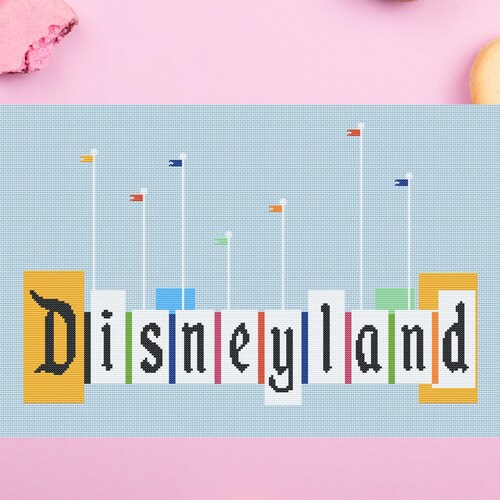 Retro Disneyland Sign Cross Stitch Pattern - Etsy