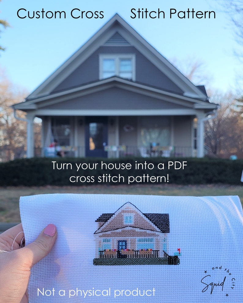 Custom House Cross Stitch Pattern - Custom Pattern of YOUR House! - Etsy