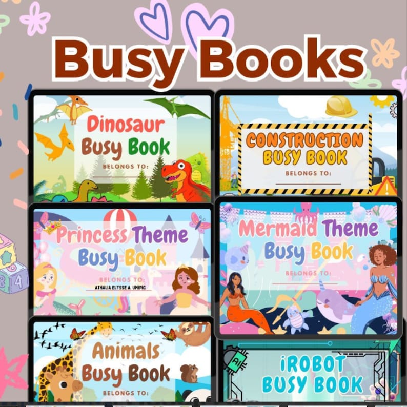 6 Artistic Busy Books Bundle for Kids Canva Editable Templates ...