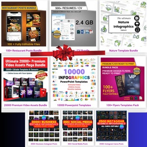 Ultimate Creative Digital Mega Bundle Mega Graphic Designer Master Bundle for Video Editing and ...