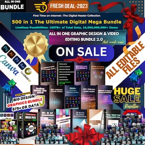 Ultimate Creative Digital Mega Bundle Mega Graphic Designer Master Bundle for Video Editing and ...
