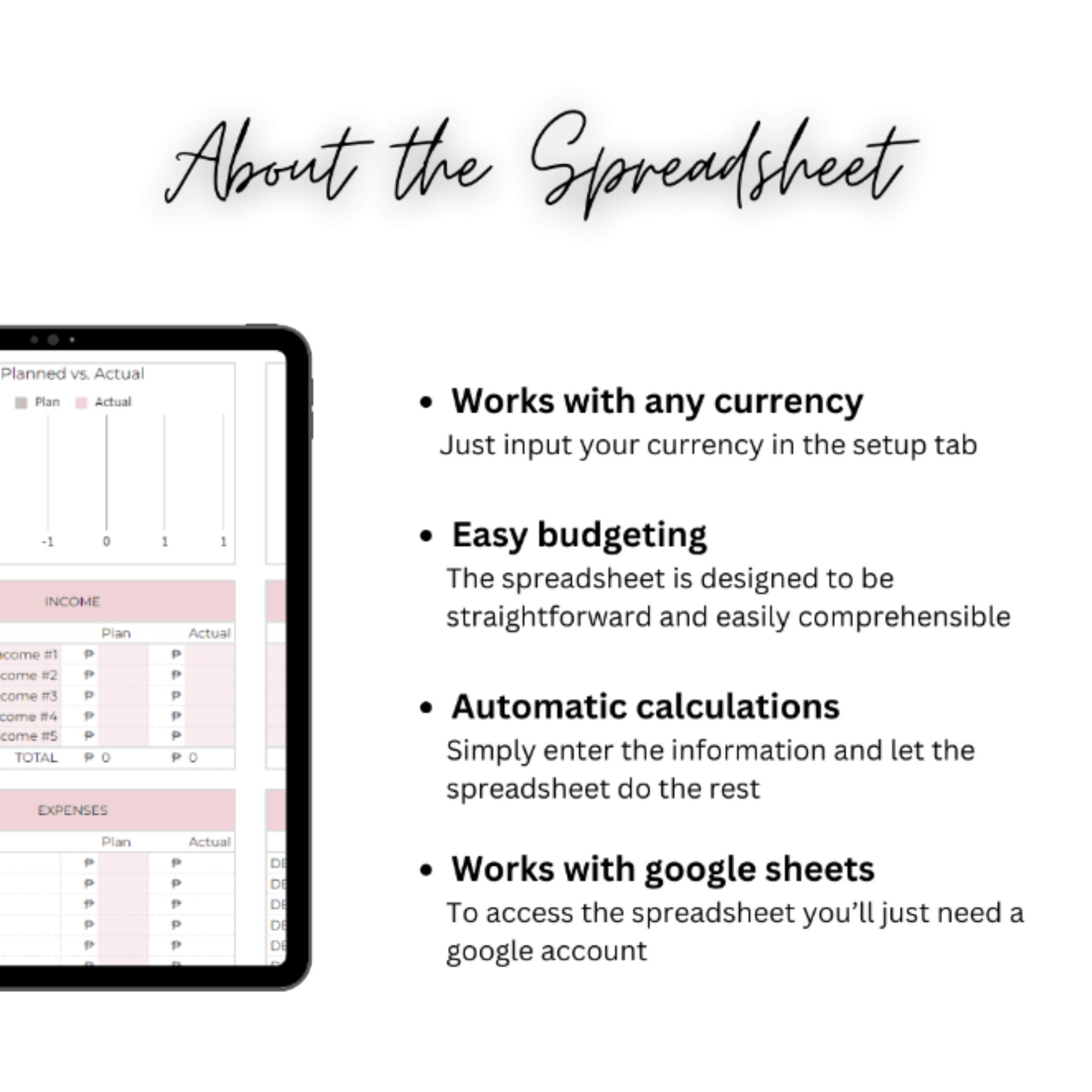 Annual & Monthly Budget Spreadsheet Google Sheets Templateannual ...