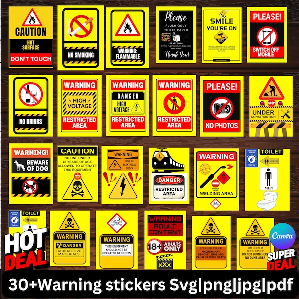 Funny Warning Stickers - Etsy