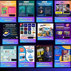 2000+ Digital Products Bundle|landing Page Templates|graphic Bundelside ...