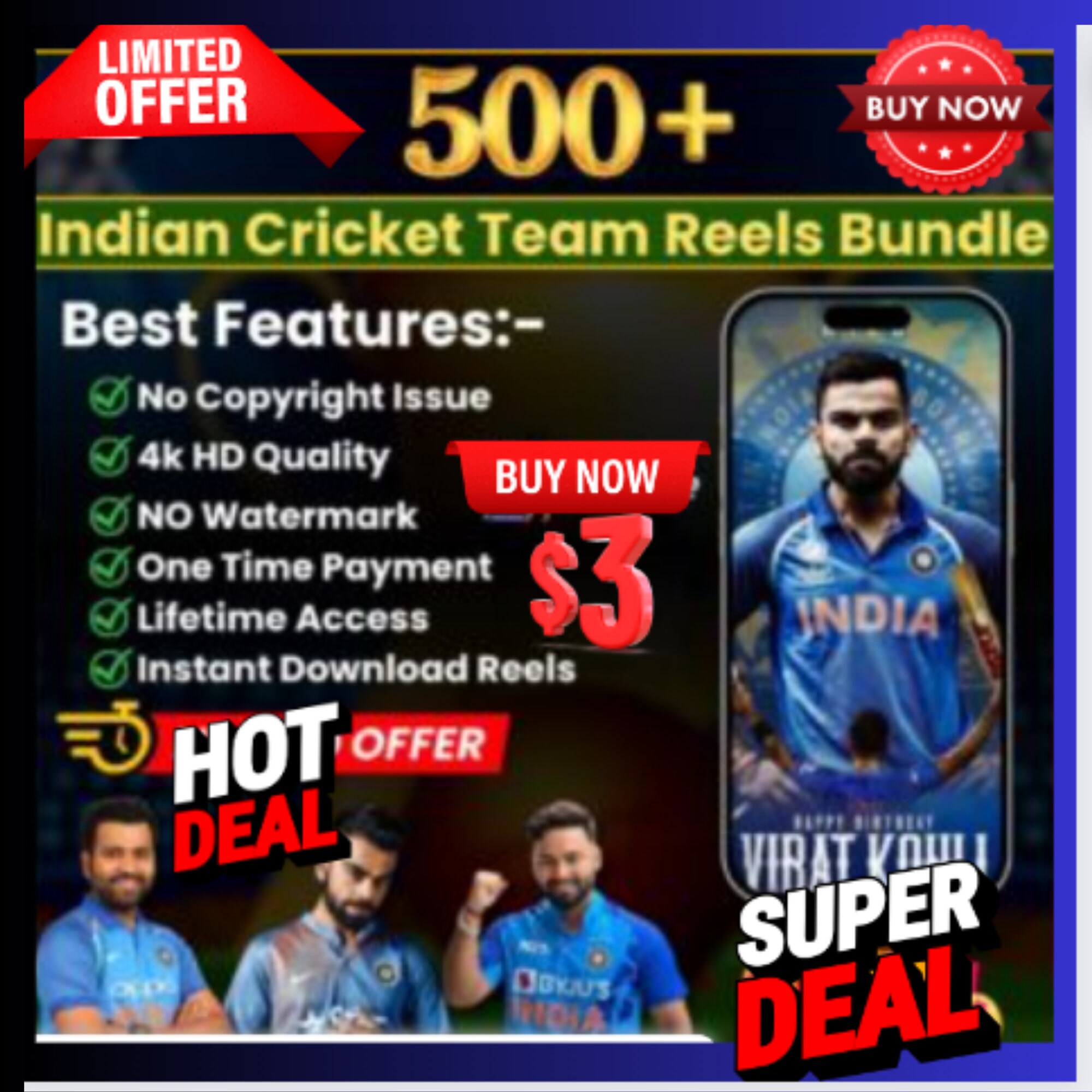 500 Indian Cricket Reels Bundle - Etsy