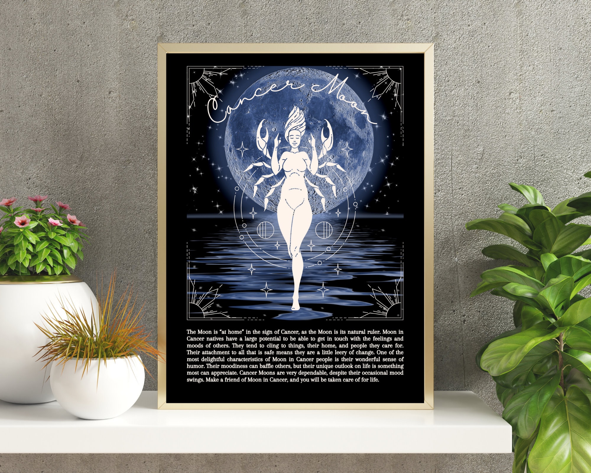 Cancer Moon Art Prints Cancer Artwork With Moon Sign - Etsy