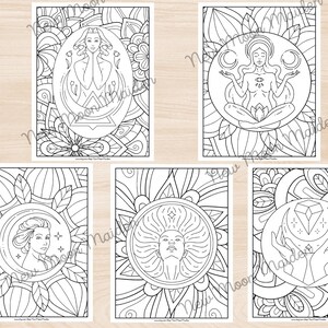 Moon Goddess Coloring Book | Lunar Fantasy Coloring Pages | Adult ...