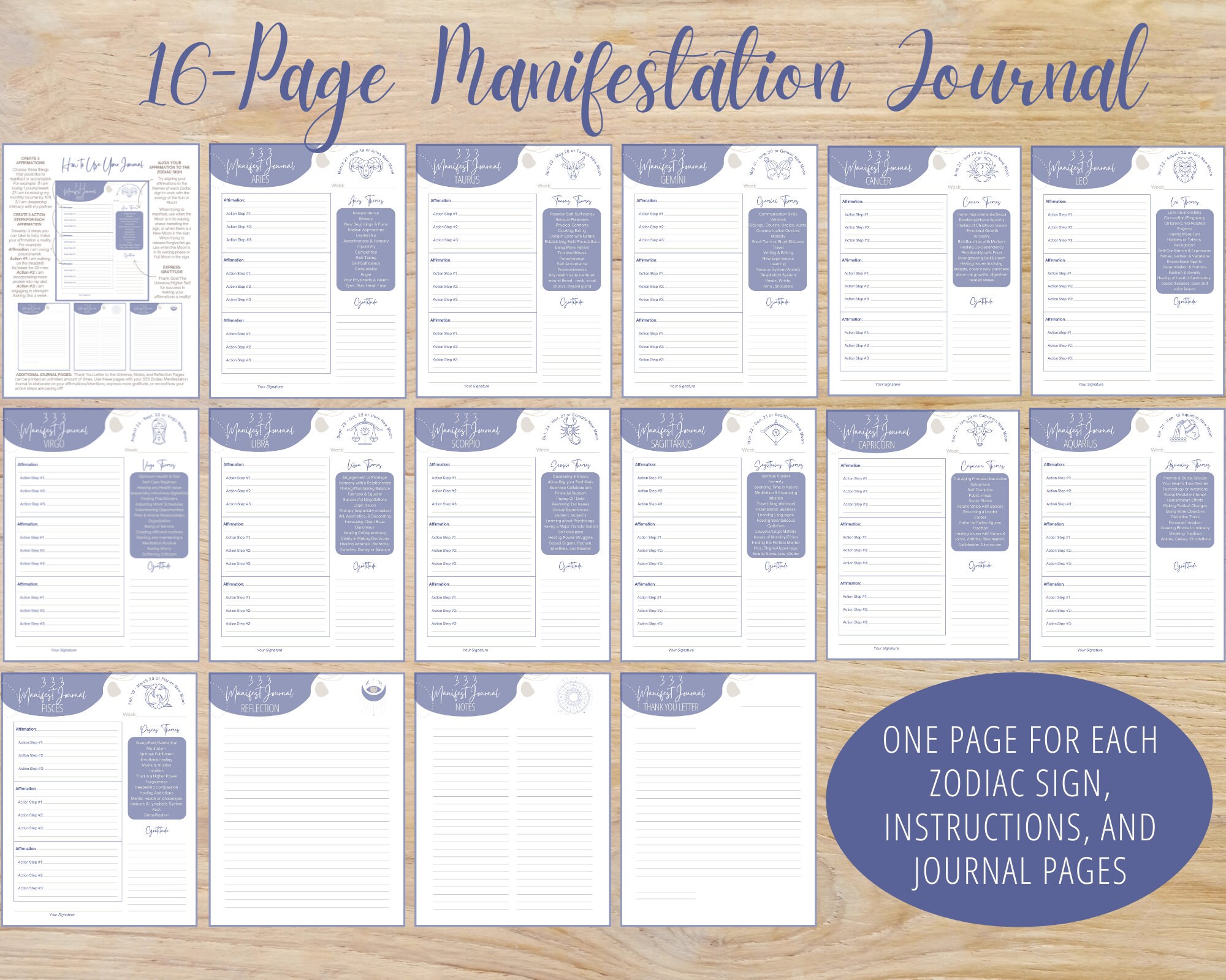 333 Manifestation Journal Zodiac Goal Setting Journal Law of Attraction ...