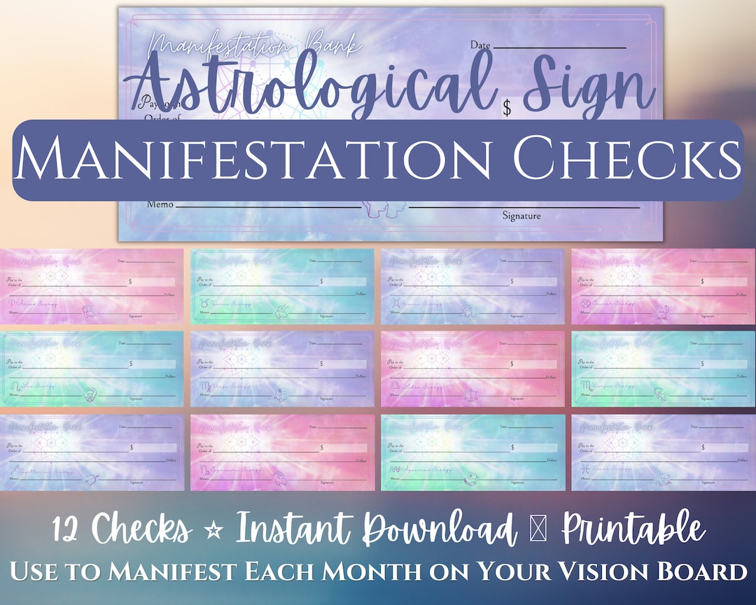 Manifestation Checks | Zodiac Sign Abundance Checks | Money ...