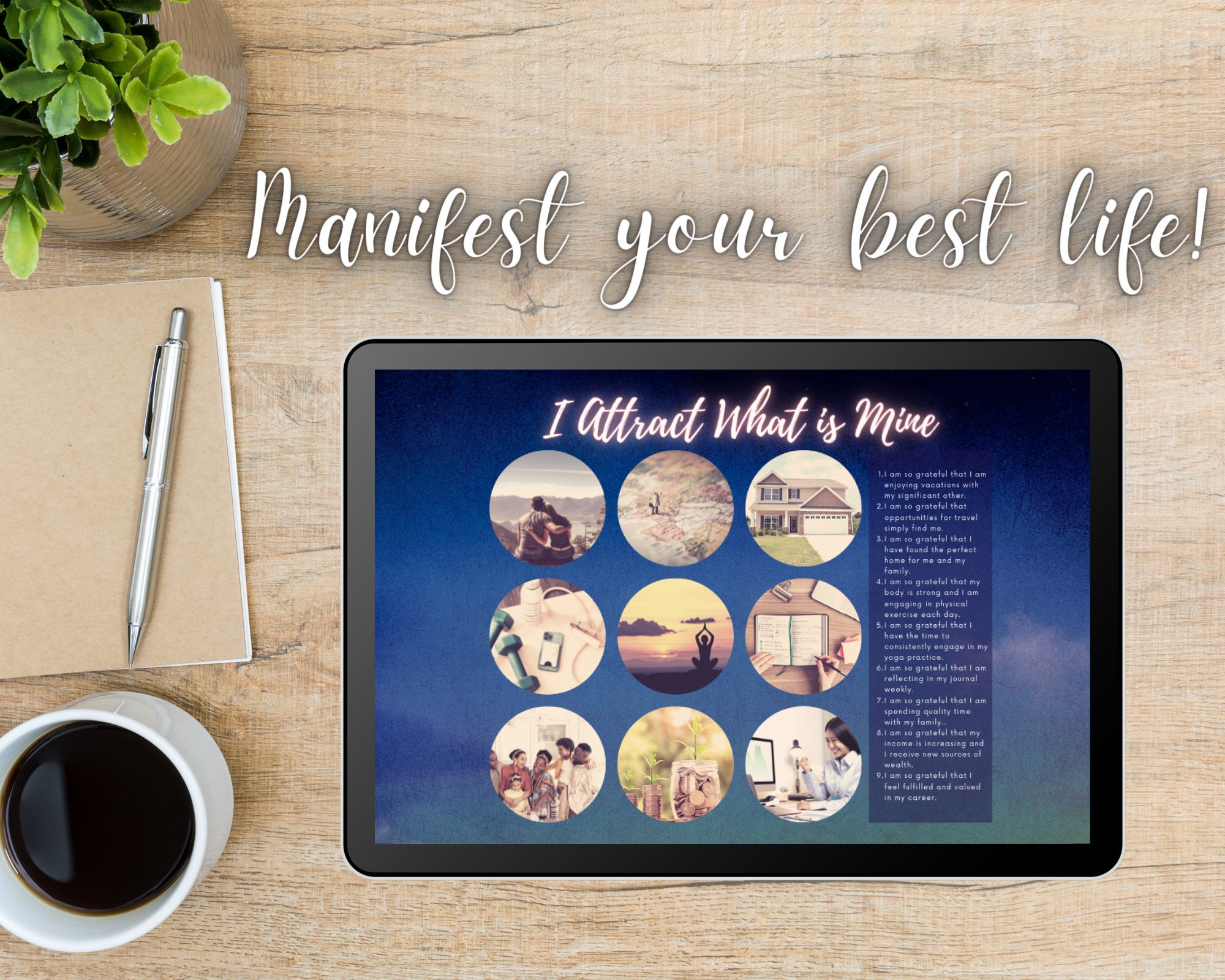 Manifestation Vision Board Canva Template Printable Vision - Etsy