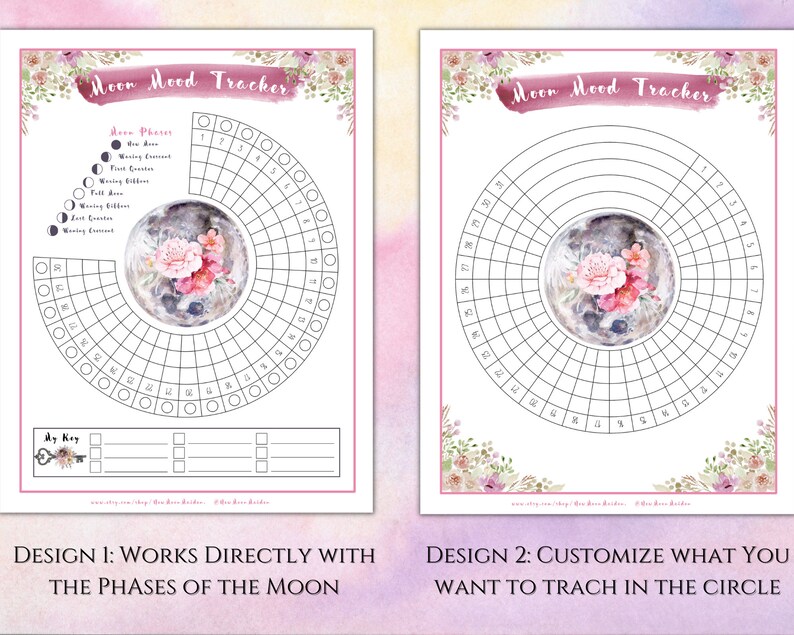 Printable Moon Mood Tracker | Circle Lunar Calendar (PDF) - Etsy
