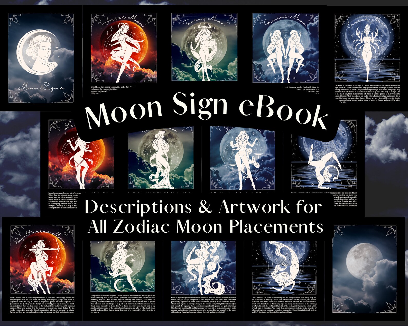 Moon Sign Printable | Moon Sign Placement Prints | Astrology Printable ...