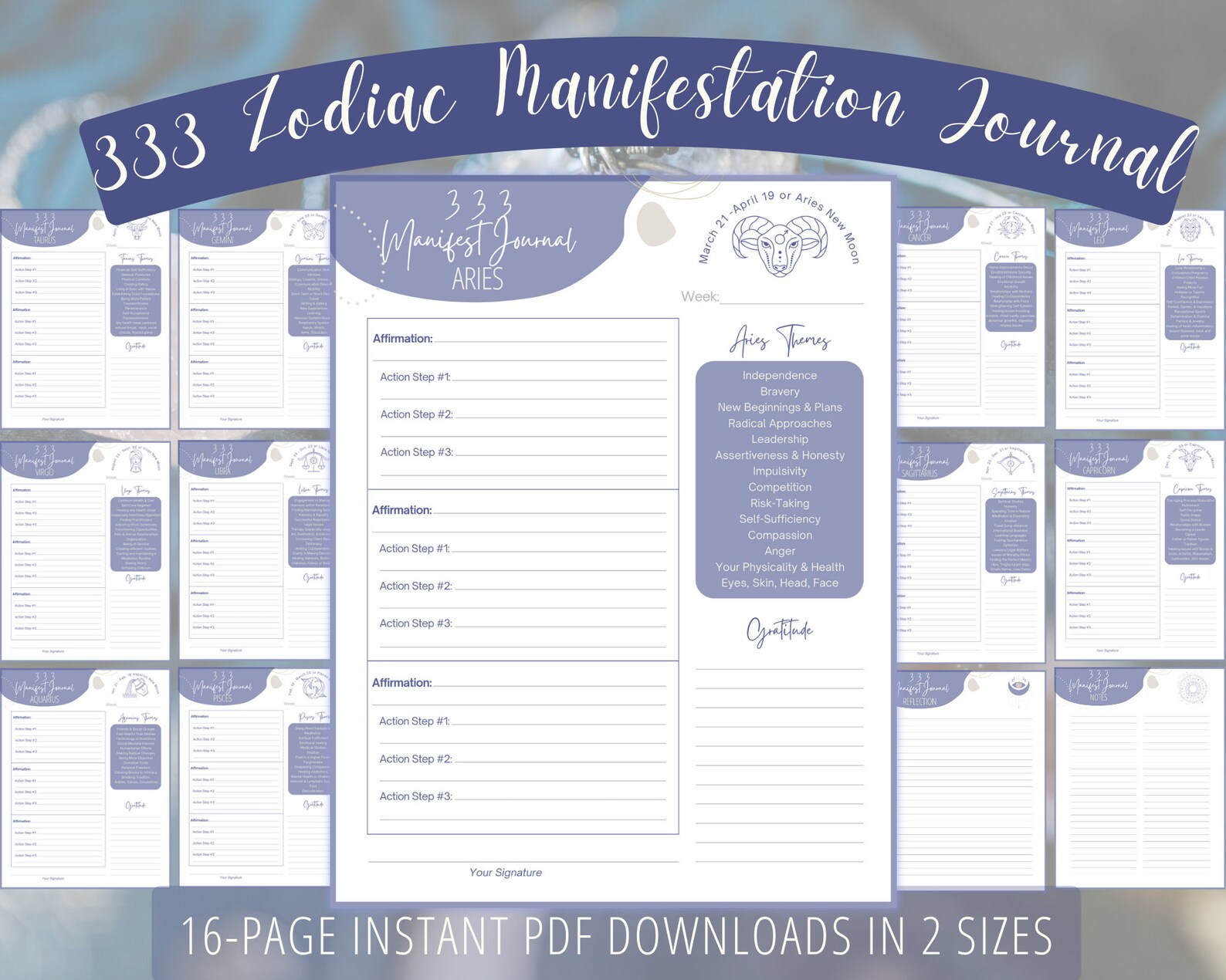 333 Manifestation Journal Zodiac Goal Setting Journal Law of Attraction ...