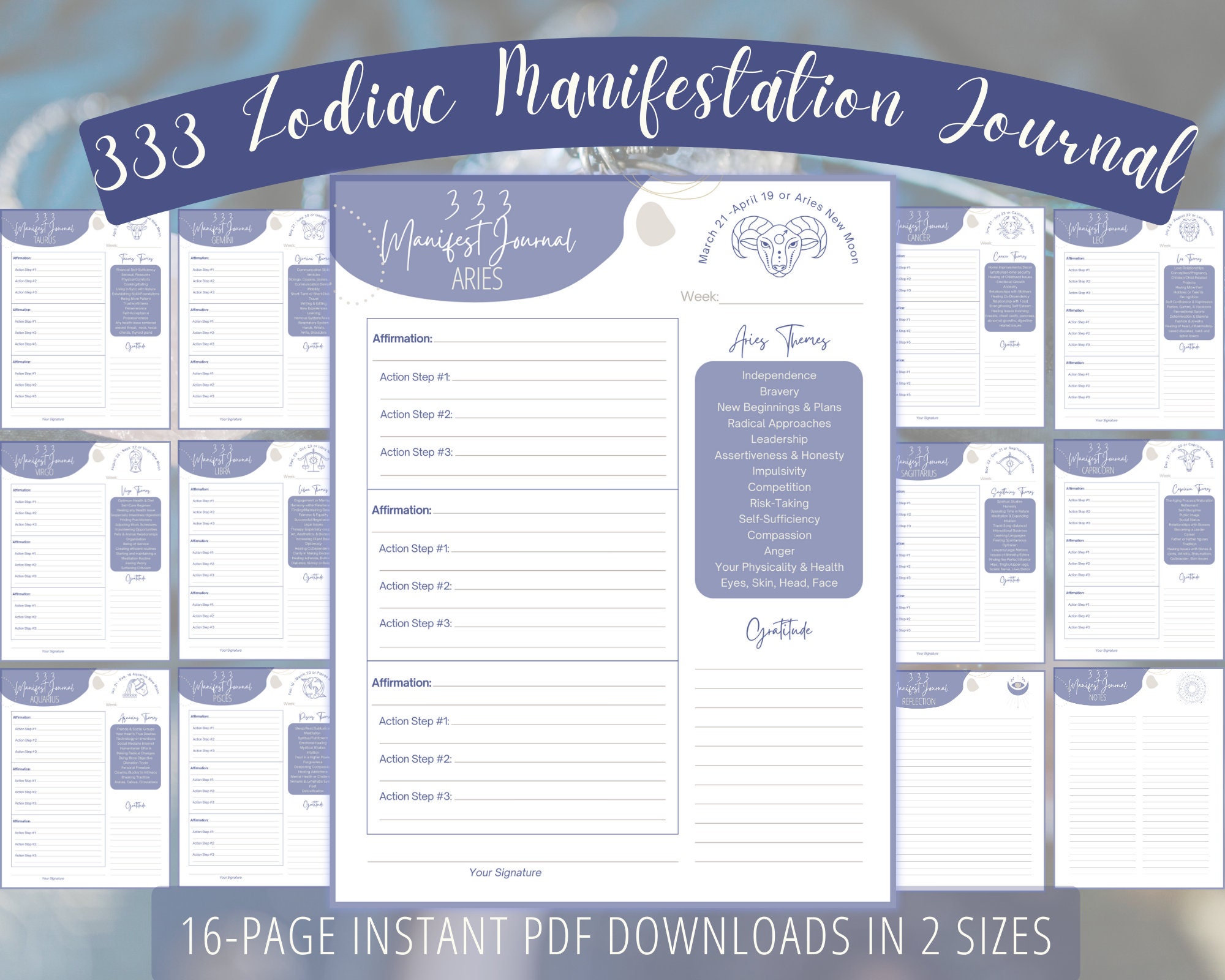 333 Manifestation Journal Zodiac Goal Setting Journal Law of Attraction ...