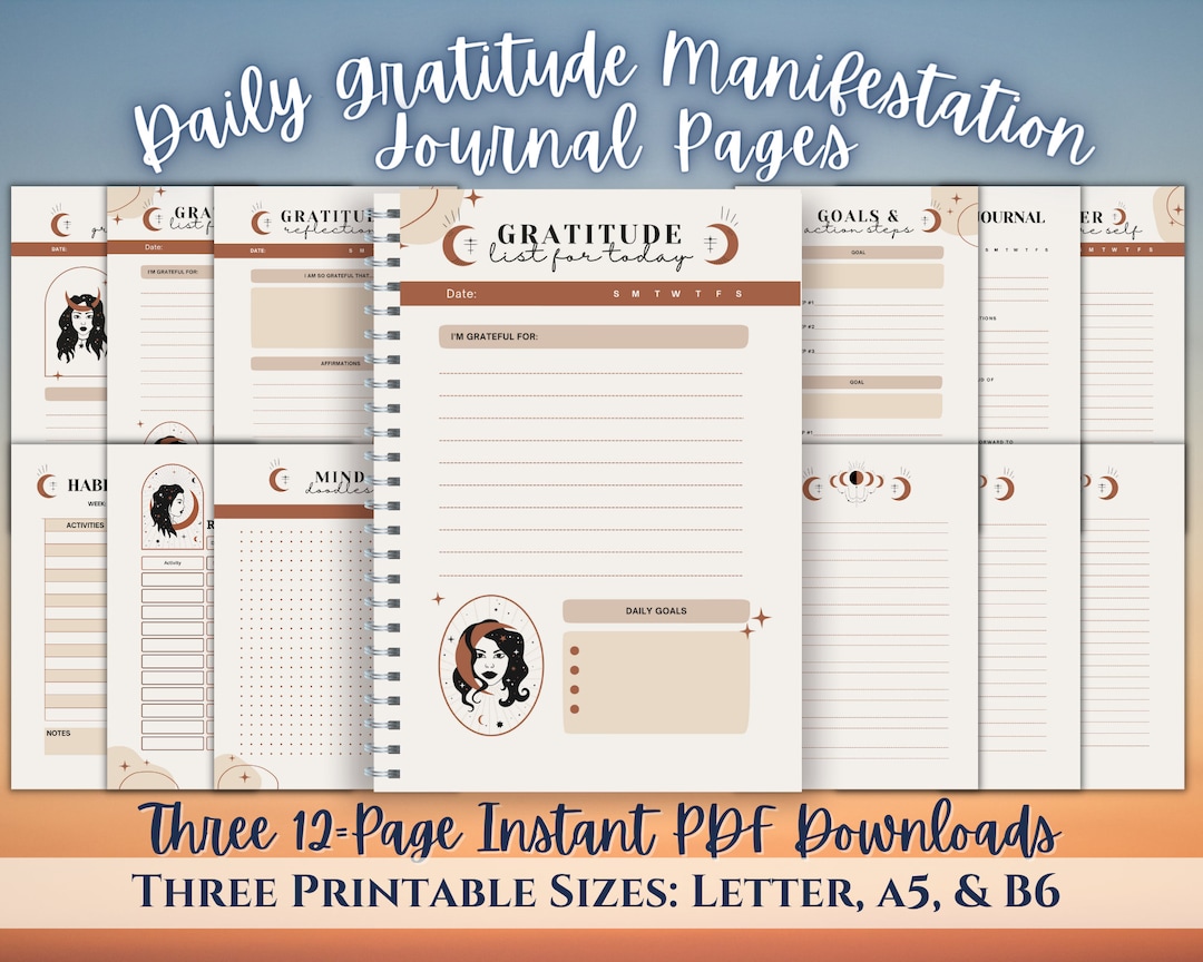 Daily Manifestation Gratitude Printable Manifest PDF Journal Weekly ...