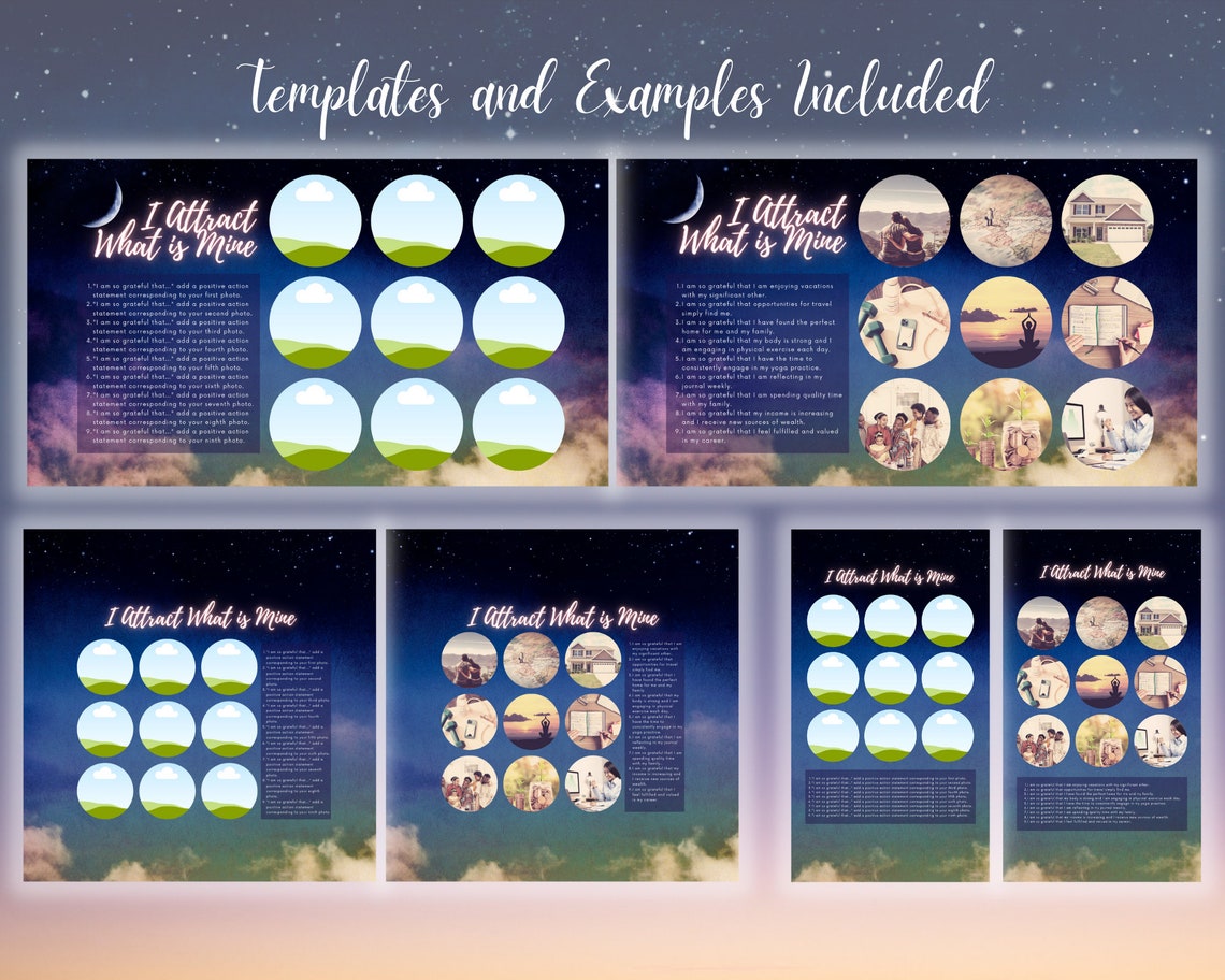 Manifestation Vision Board Canva Template Printable Vision - Etsy