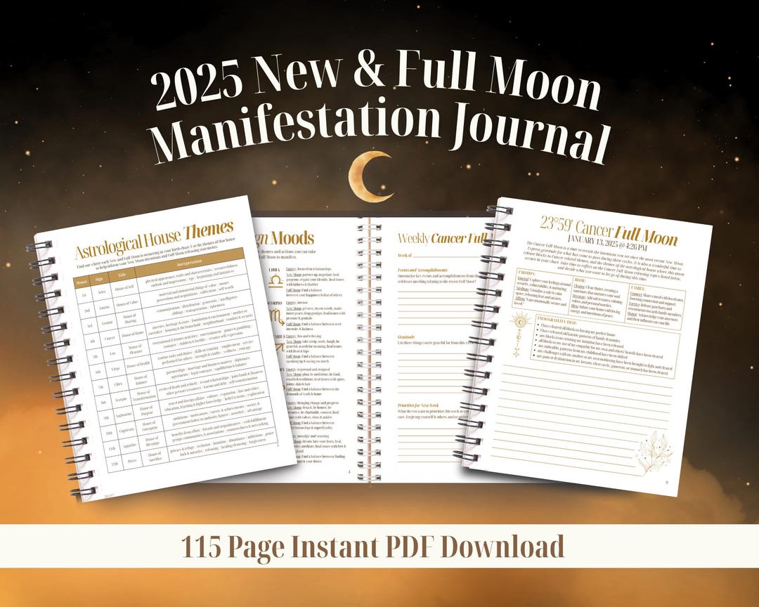 2025 Moon Manifestation Journal | Lunar Planner (digital Download) - Etsy