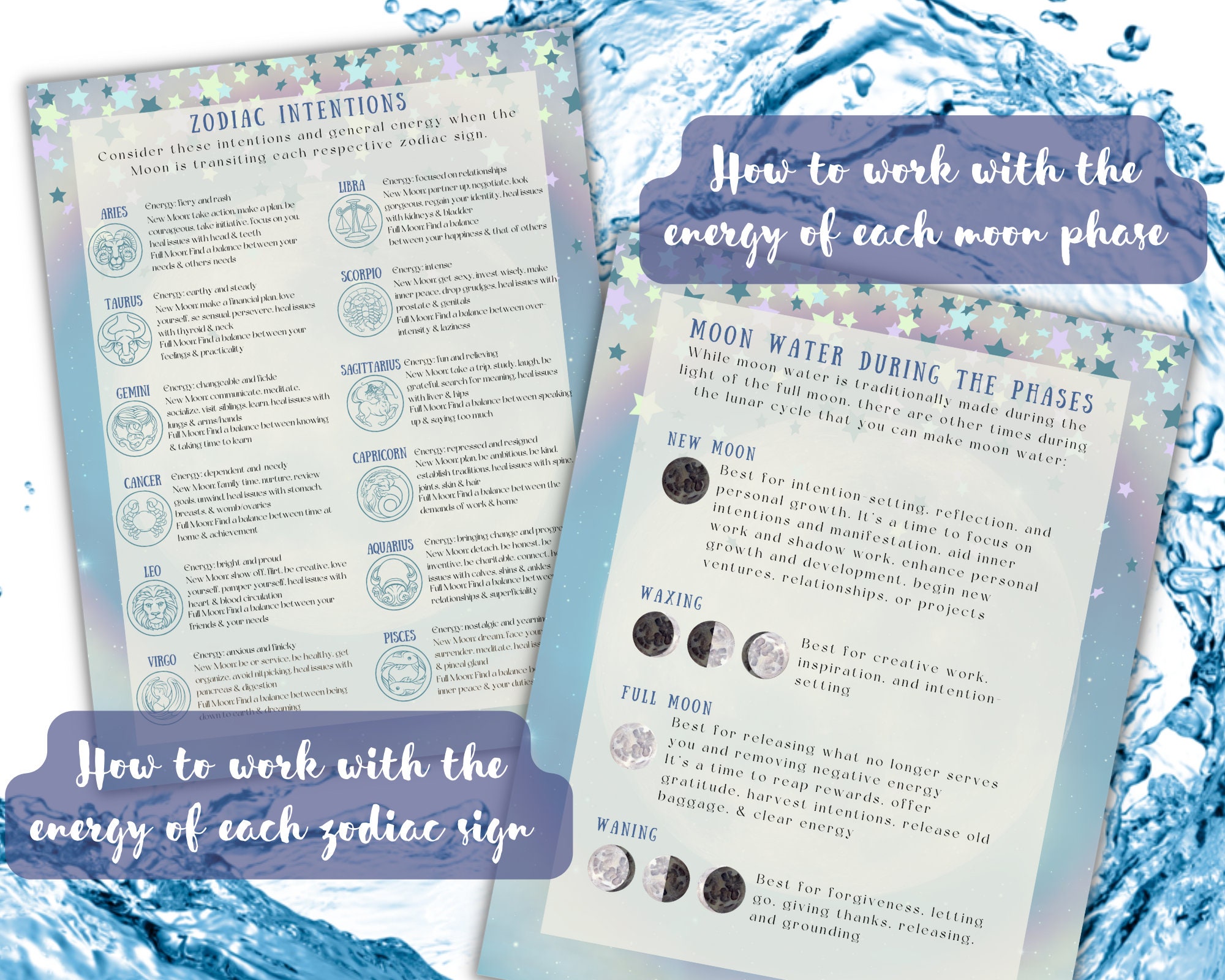 Moon Water Recipe Book Moon Manifestation Moon Water Directions Full ...