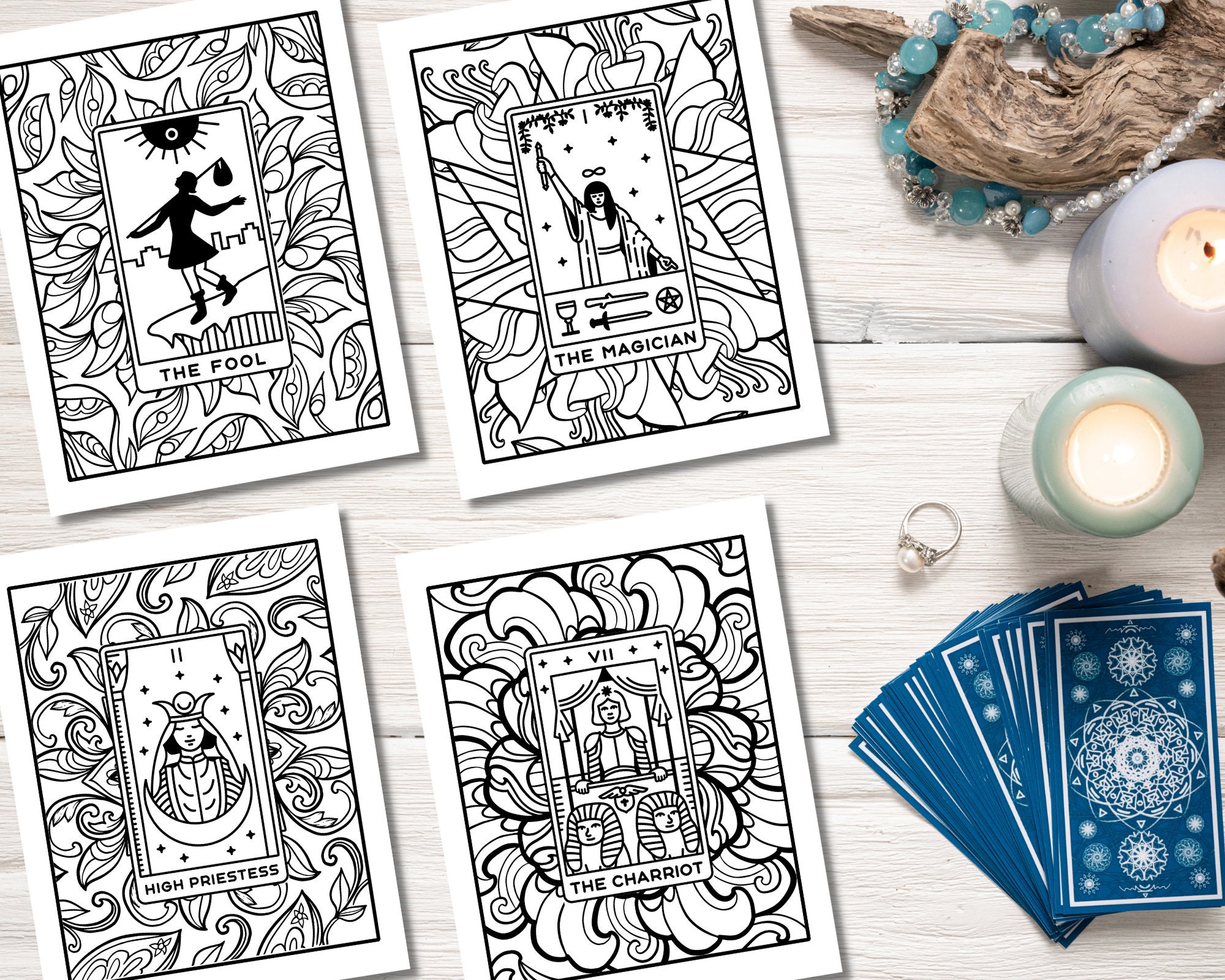 Tarot Card Coloring Book Major Arcana Printable Witchy - Etsy Australia