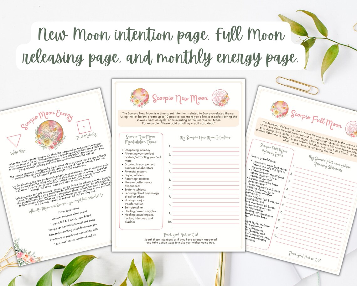 New Moon & Full Moon Manifestation Journal Undated Yearly Moon Journal ...