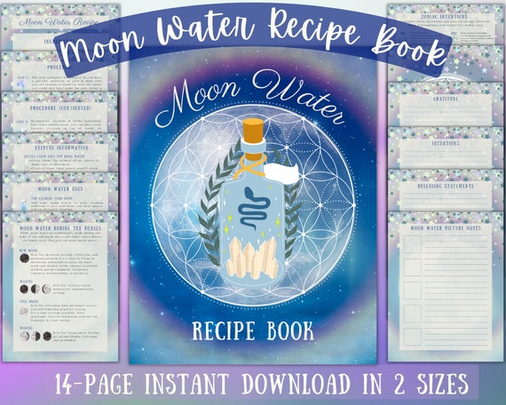 Moon Water Recipe Book Moon Manifestation Moon Water - Etsy