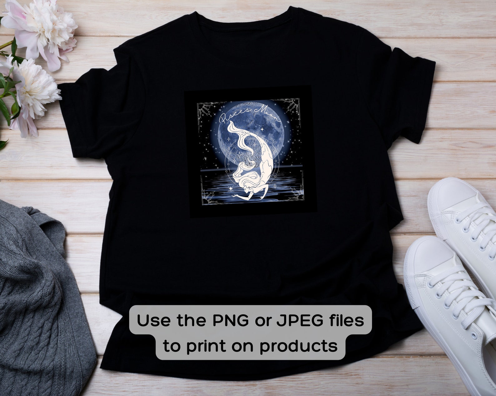 Pisces Moon Art Prints | Pisces Artwork With Moon Sign Description ...