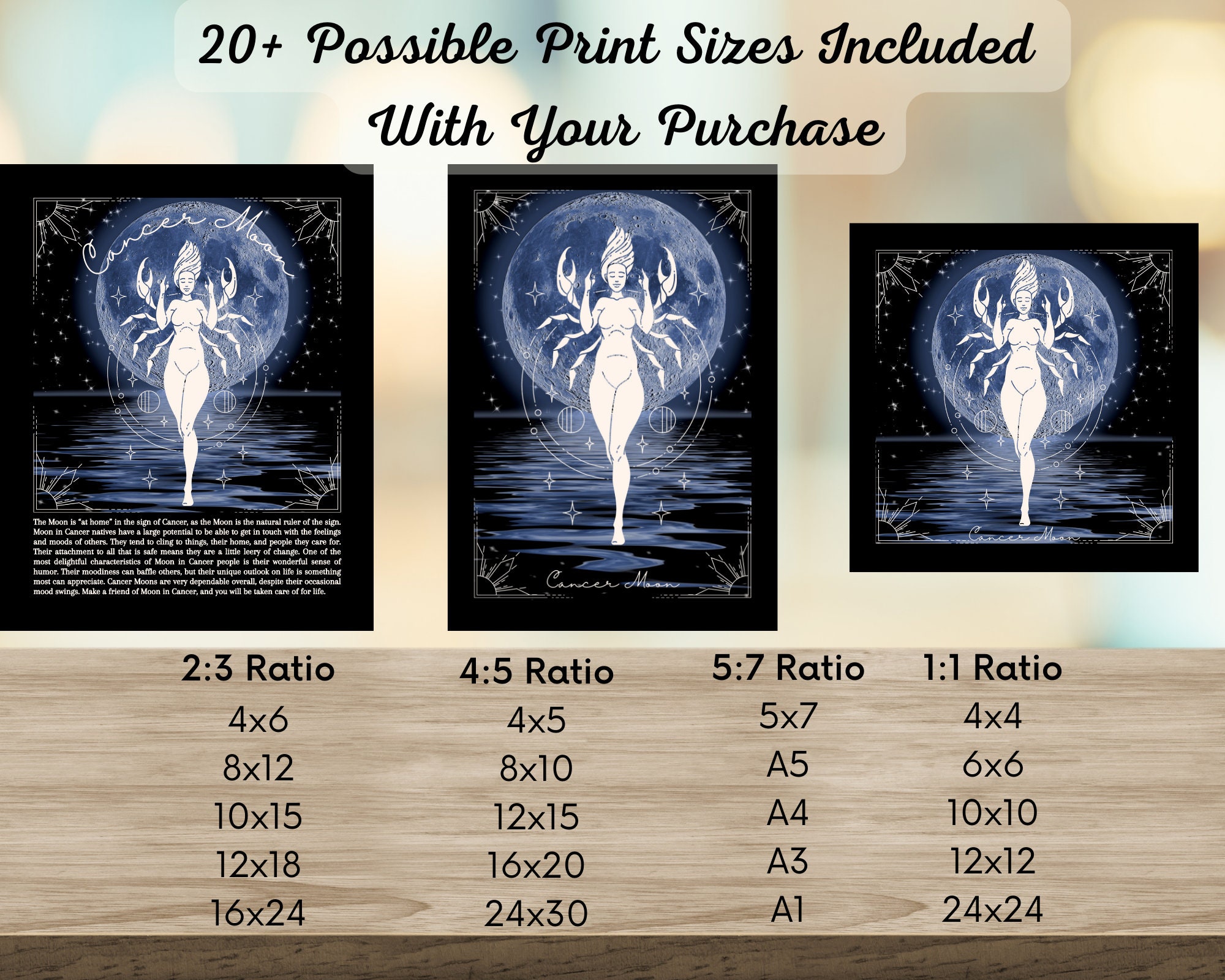 Cancer Moon Art Prints Cancer Artwork With Moon Sign - Etsy