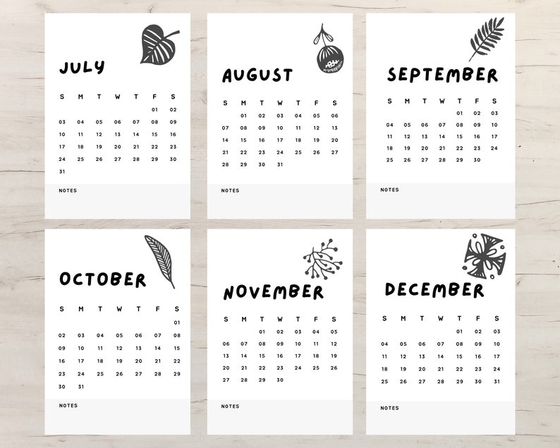 2022 Monthly Calendar, Printable Calendar Template, Minimalist Calendar ...