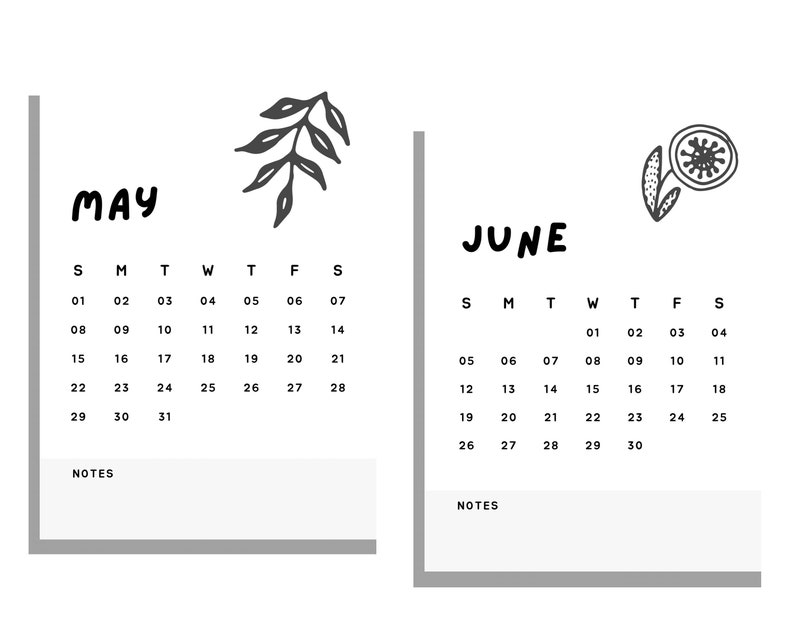 2022 Monthly Calendar, Printable Calendar Template, Minimalist Calendar ...