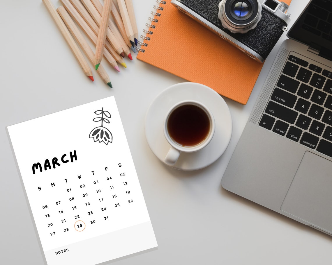 2022 Monthly Calendar Printable Calendar Template Minimalist - Etsy