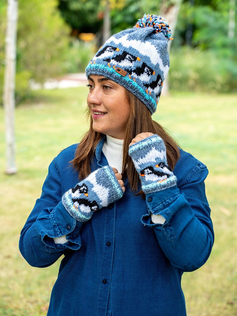 Fleece Lined Penguin Beanie – Cozy Animal Winter Hat – Warm Knit Gift ...