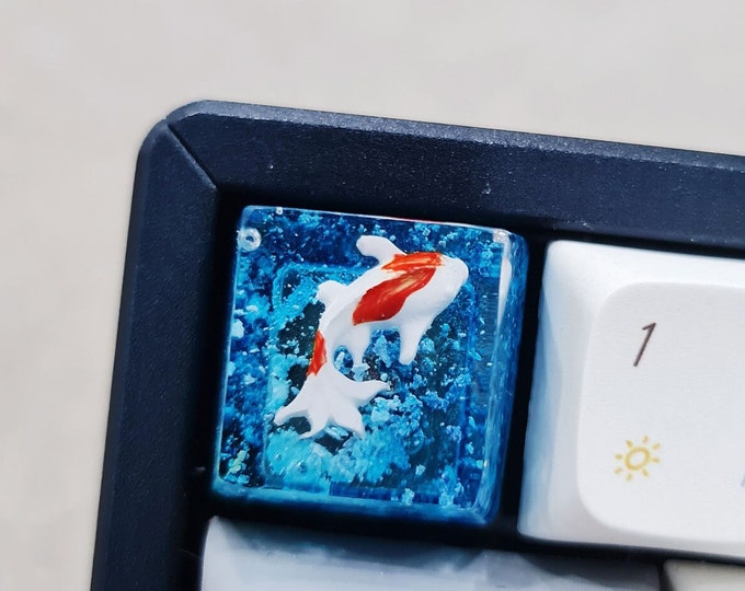 Epoxy Resin Artisan Keycap, Custom Keycaps, Botanical Koi Keycaps ...